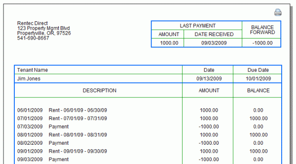 New Statement Printing