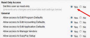 New Read-Only Account Option