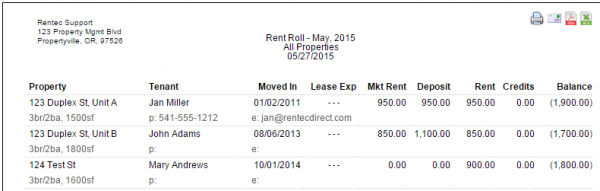 Enhanced Rent Roll Reporting