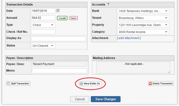 New Feature: Transaction History Audit Log for Property Management