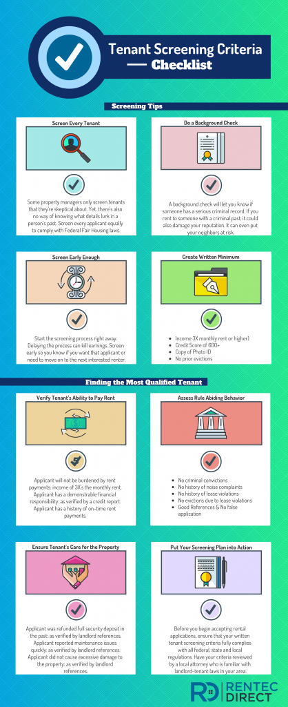 Legal Tenant Screening Criteria Checklist: Infographic