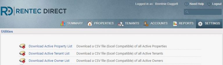 New Feature- Export CSV Data for Properties, Tenants & Owners