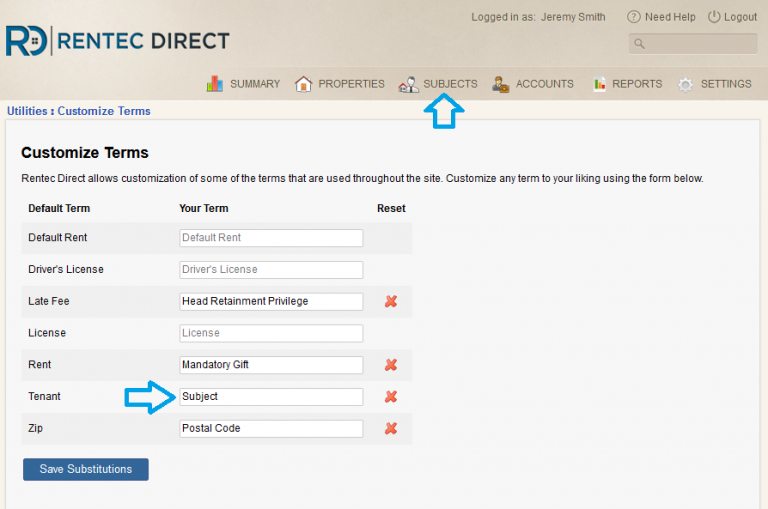 Change Tenants to Residents and Other Term Customization